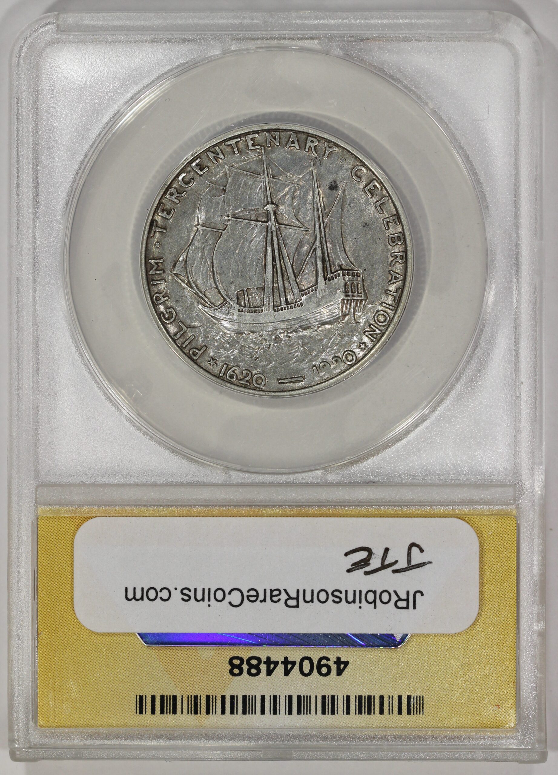 1920 50c Silver Pilgrim Tercentenary Commemorative Half Dollar ANACS ...